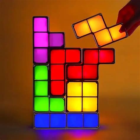 Colorful Creative Led Tetris Night Light Smart Luminous Toys Desk For