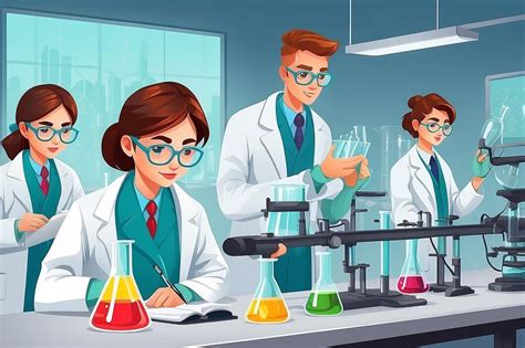 premium photo robots performing automated tasks in the lab vector illustration in flat style