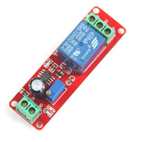 1Pc Red DC12V Pull Delay Timer Switch Adjustable Relay Module 0 To10 Second T1098 P In Relays