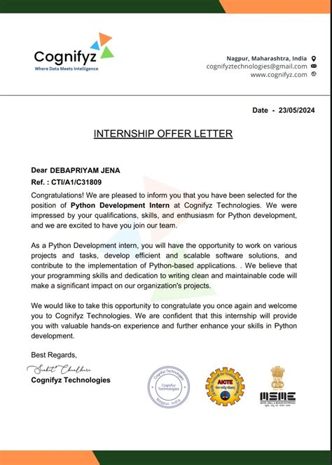 debapriyam jena on linkedin connections cognifyz python internship