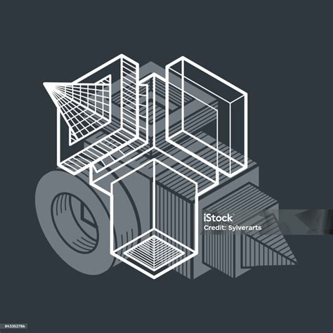 3d 엔지니어링 벡터 큐브 및 기하학적 형태를 사용 하 여 만든 추상 모양입니다 0명에 대한 스톡 벡터 아트 및 기타 이미지 0명 3차원 형태 기하 Istock