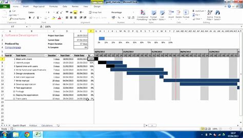 Ms Excel Gantt Chart Template Excel Templates