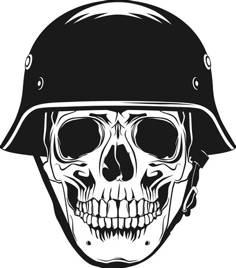 Front View Of A Human Skull With A Helmet On 22220385 Png