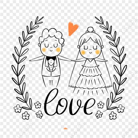 만화 그리기 귀여운 일러스트 캐릭터 웨딩 베일배너창의성 Png 일러스트 무료 다운로드 Lovepik