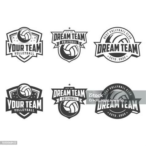 배구 클럽 아이콘 배지 세트 흑백 색상의 배구 디자인 건강한 생활방식에 대한 스톡 벡터 아트 및 기타 이미지 건강한 생활방식 경기 스포츠 경쟁 Istock