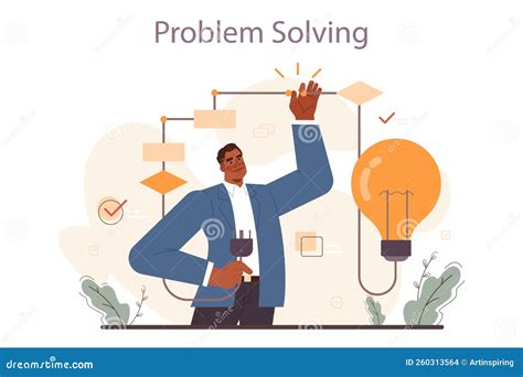 soft skills concept business people or employee with problem solving stock vector