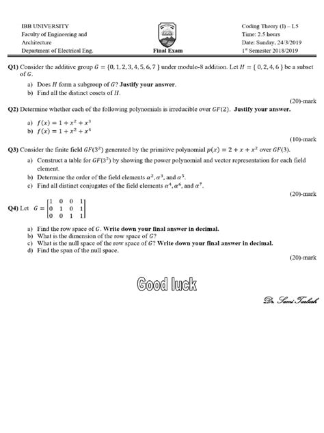 Coding 1 Final 1819 Pdf