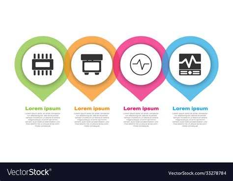 Set Processor With Microcircuits Cpu Fuse Vector Image