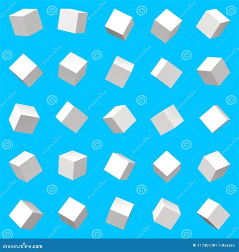 Cubes Set With Random Rotations Per Cube Stock Vector Illustration Of Digital Movement 117369081