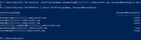 Reset An Azure Active Directory User Password And Set To Never Expire