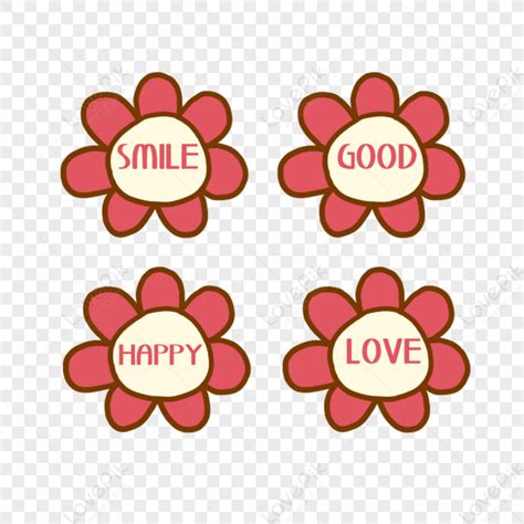 사랑스러운 분홍색 작은 빨간 일러스트 꽃 인식표창미소 Png 일러스트 무료 다운로드 Lovepik