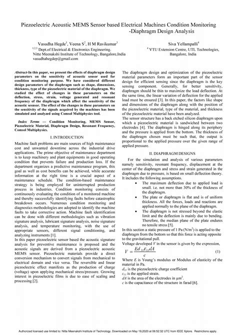 Pdf Piezoelectric Acoustic Mems Sensor Based Electrical Machines Condition Monitoring