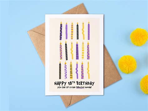Non Binary 18th Birthday Card Fabulous Human Happy 18th Birthday Card