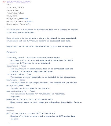 Missing Args In Getdiffractionlibrary Diffsims 030 · Issue 152 · Pyxemdiffsims · Github