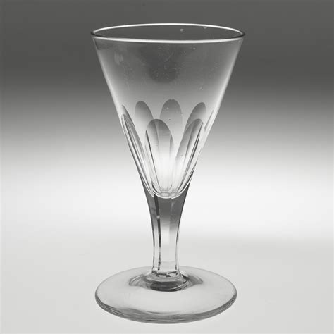 Victorian Wine Glass With Petal Cut Bowl C1860