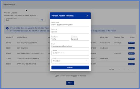 Search For An Existing Vendor