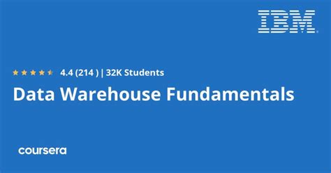 Data Warehouse Fundamentals 2025 Coursera Expert Training