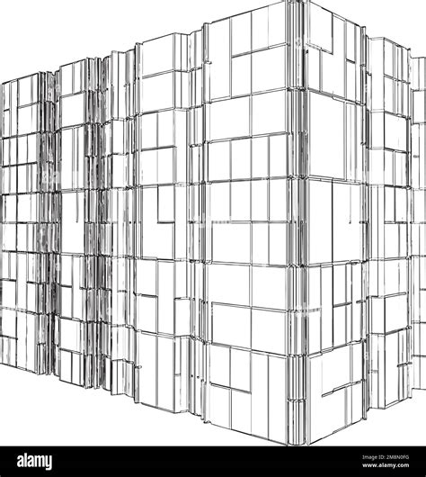 Abstract Urban City Buildings Cube Boxes Prism Vector Stock Vector