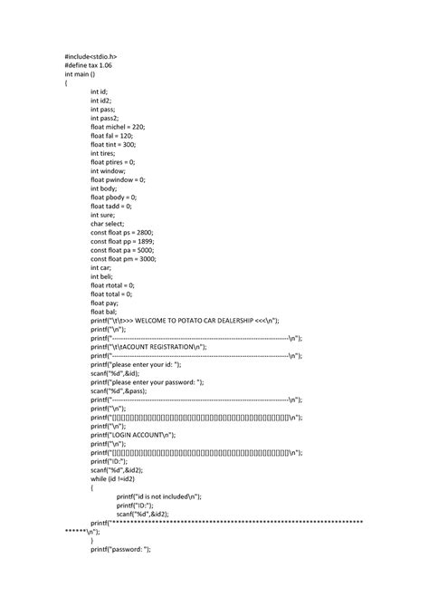 Csc Ass Assignment Project Include Define Tax Int Main Int Id Int Id Int Pass