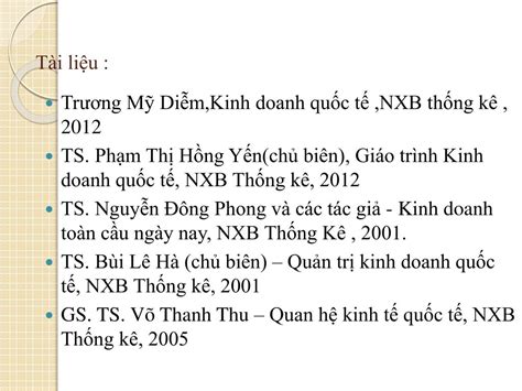 PPT BÀI GIẢNG KINH DOANH QUỐC TẾ PowerPoint Presentation free download ID 3016683