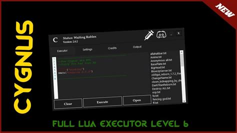 Roblox New Cygnus Full Lua Executor Level 6 Loadstringgetobjectget Working 2018 Youtube