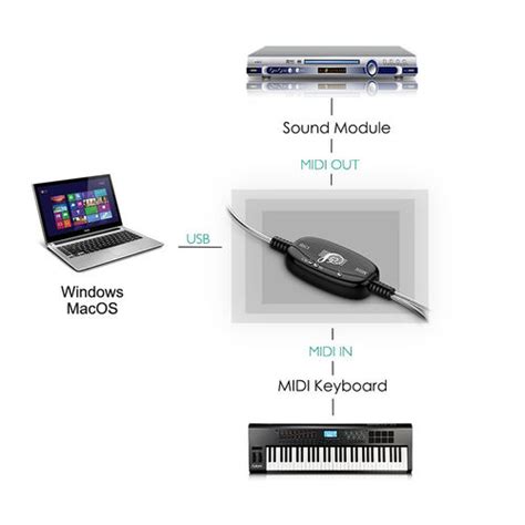 USB In Out To MIDI Interface Cable Adapter Converter M