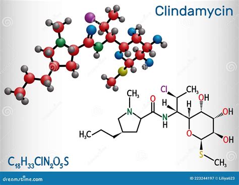 Clindamycin Molecule It Is Lincosamide Antibacterial Drug Semisynthetic Broad Spectrum