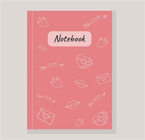 Covers Notebook Colorful Sketchbook Pink Elements Love Vector