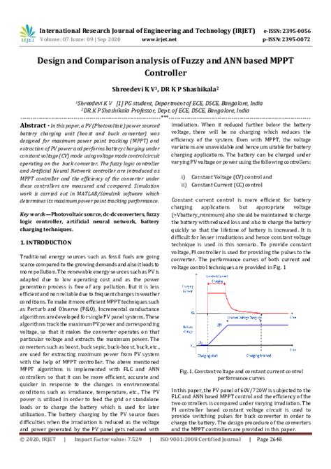 pdf irjet design and comparison analysis of fuzzy and ann based mppt