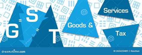 Gst Goods And Services Tax Blue Triangle Horizontal Stock