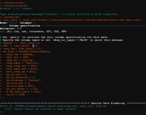 Biomod Formatingdata Does Not Work With Pseudoabsences · Issue 59 · Biomodhub Biomod2 · Github