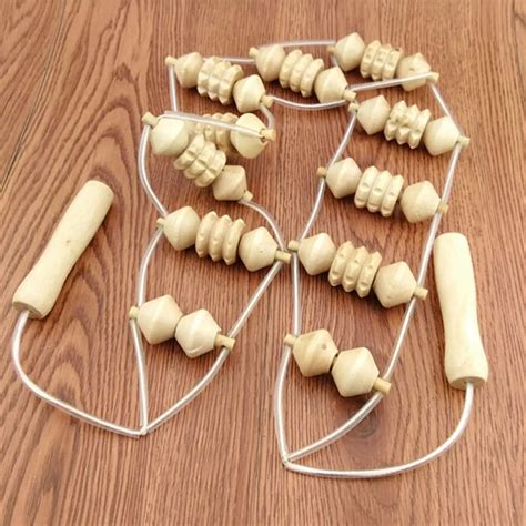 1pcs Wooden Back Massager Wheel Full Body Neck Back Leg Waist Roller