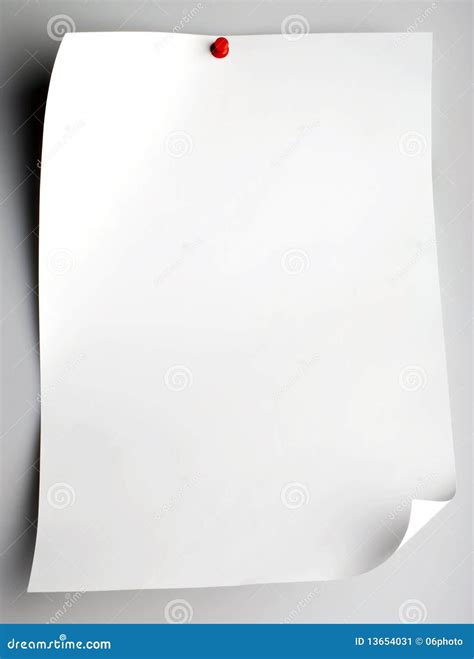 Pushpin Pinned Single Blank Note Paper Stock Image Image Of Angle