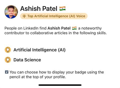 ashish patel 🇮🇳 on linkedin achivement linkedlnvoice datascience artificialintelligence