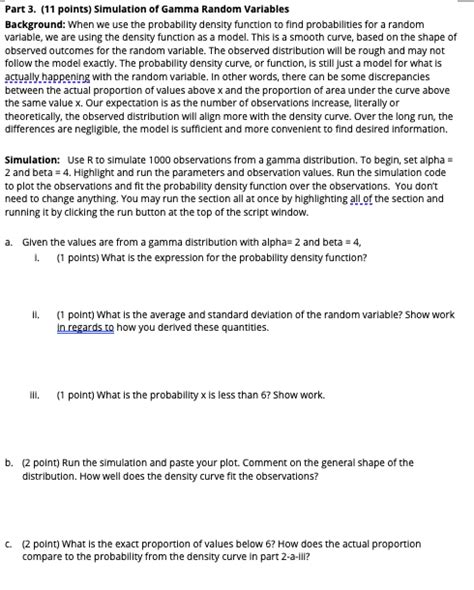 Solved Part 3 11 Points Simulation Of Gamma Random