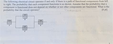 Solved The Following Electrical Circuit Operates If And Only Chegg