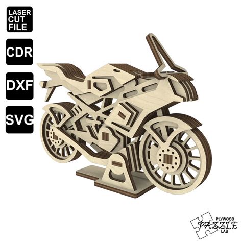 Sport Bike Lasser Cut File Cdr Dxf Svg Ai 3d Puzzle File