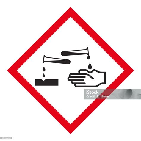 Ghs Corrosive Label Stock Illustration Download Image Now Acid