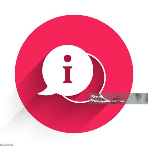 긴 그림자로 격리된 화이트 정보 아이콘입니다 빨간색 원 버튼입니다 벡터 개념에 대한 스톡 벡터 아트 및 기타 이미지 개념 검색 고객 서비스 담당자 Istock