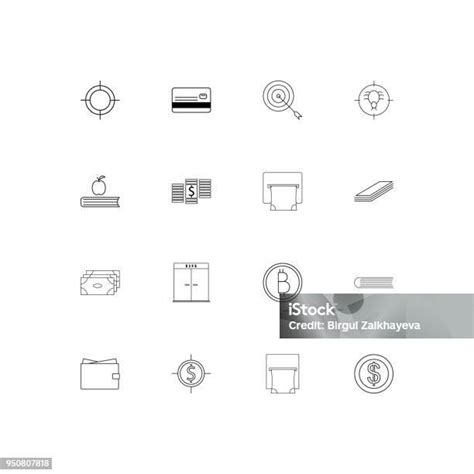 은행 금융 및 돈을 간단한 선형 아이콘 설정 합니다 개요 벡터 아이콘 0명에 대한 스톡 벡터 아트 및 기타 이미지 0명 동전 디자인 Istock