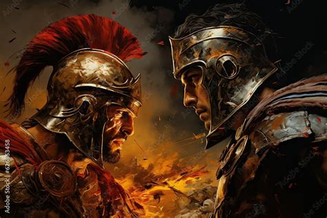 Achilles Fighting Hector Outside The Walls Of Troy From Homers Epic