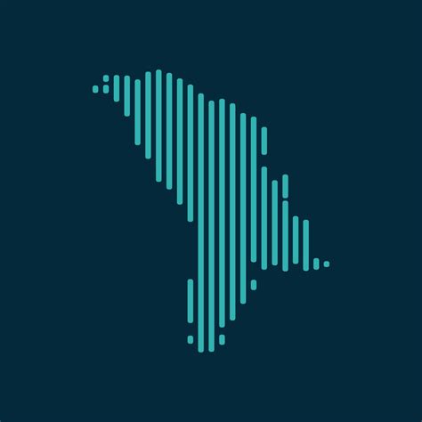 Vector Abstract Map Of Moldova With Blue Straight Rounded Lines