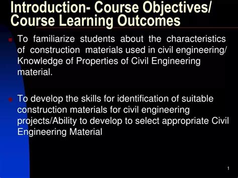 Ppt Introduction Course Objectives Course Learning Outcomes