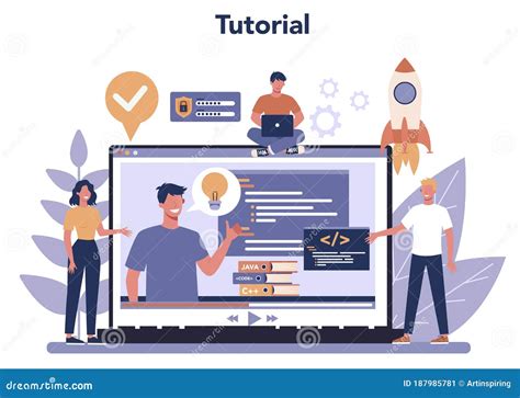 software developer online service or platform idea of programming stock vector illustration