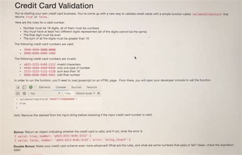 solved credit card validation you re starting your own