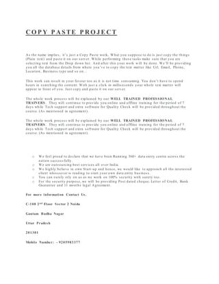 Copy Paste Project PDF