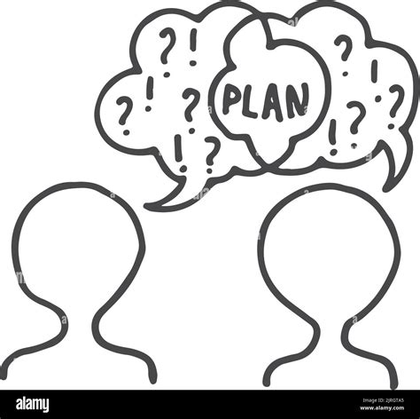 Plan Discussing Icon People Asking Questions Doodle Stock Vector Image And Art Alamy