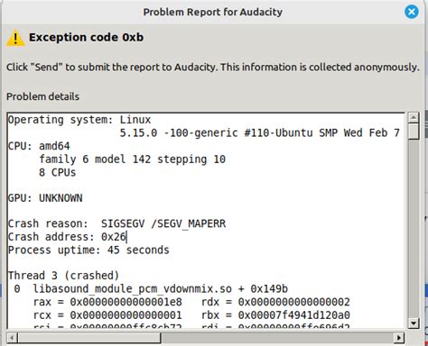 Crashes When Clicking Record Feedback And Discussion Forum Audacity