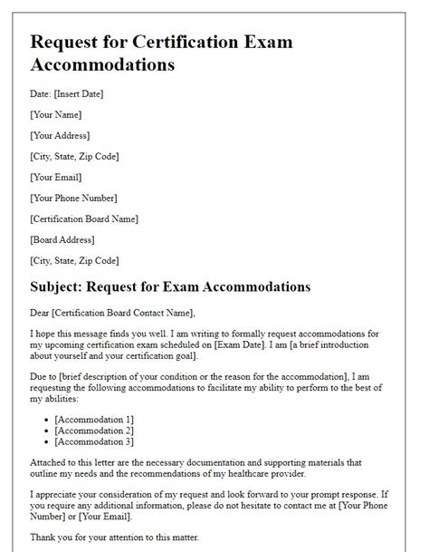 Letter Template For Certification Exam Request Free Samples In Pdf