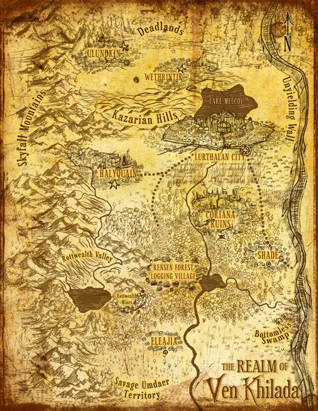 Tolkien Style Fantasy Map Full Color Custom Glyphs Multi Continent
